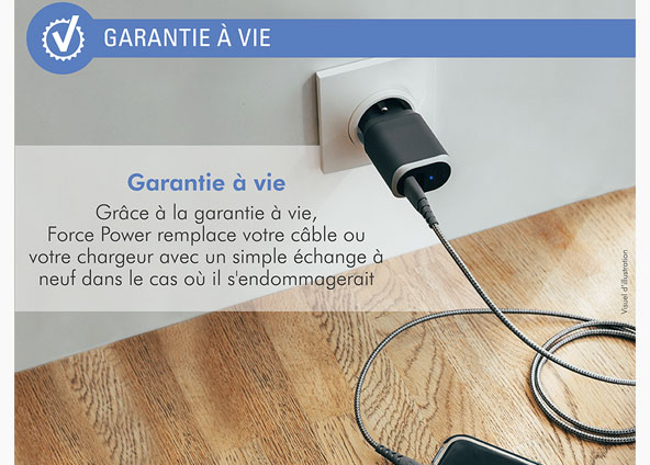 Force Power Chargeur rapide et câble renforcé USB A/Lightning-v1 ...